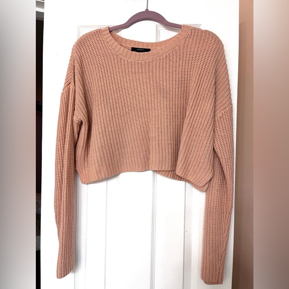 Sweaters | Crew Neck Knit Long Sleeve Cropped Sweater | Poshmark